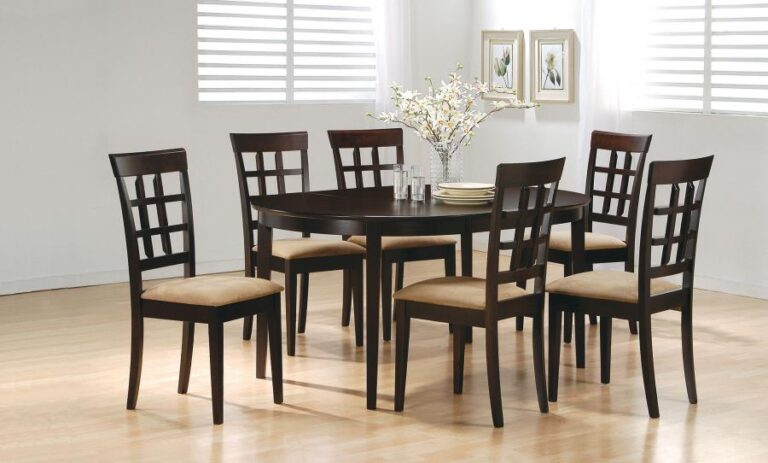 Coaster #100772 Cappuccino/Tan Seats Wheat Back Dining Chairs - Curley ...